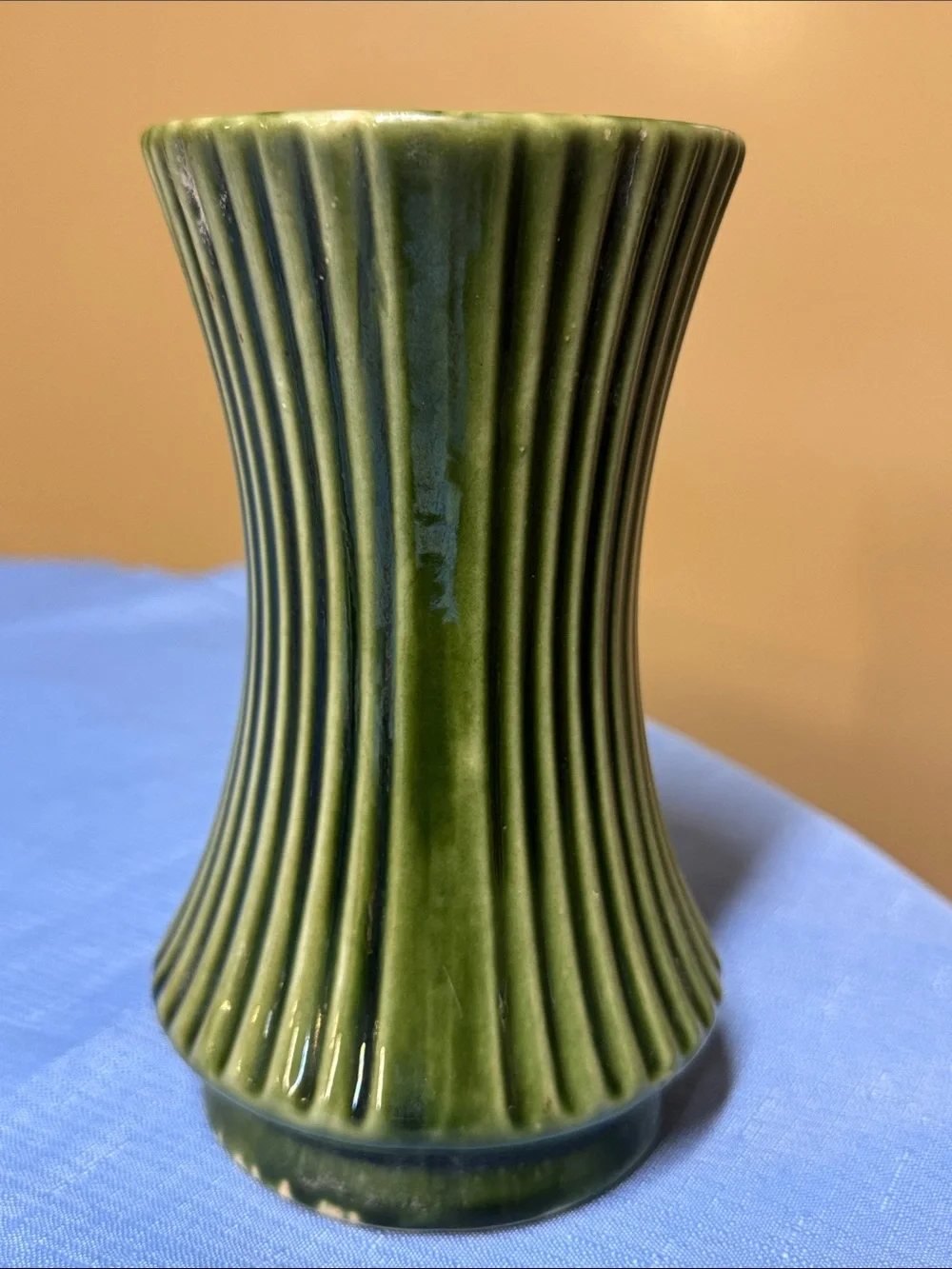Accents | Green Ribbed Ceramic Vase Midcentury Pottery 7 Tall | Poshmark